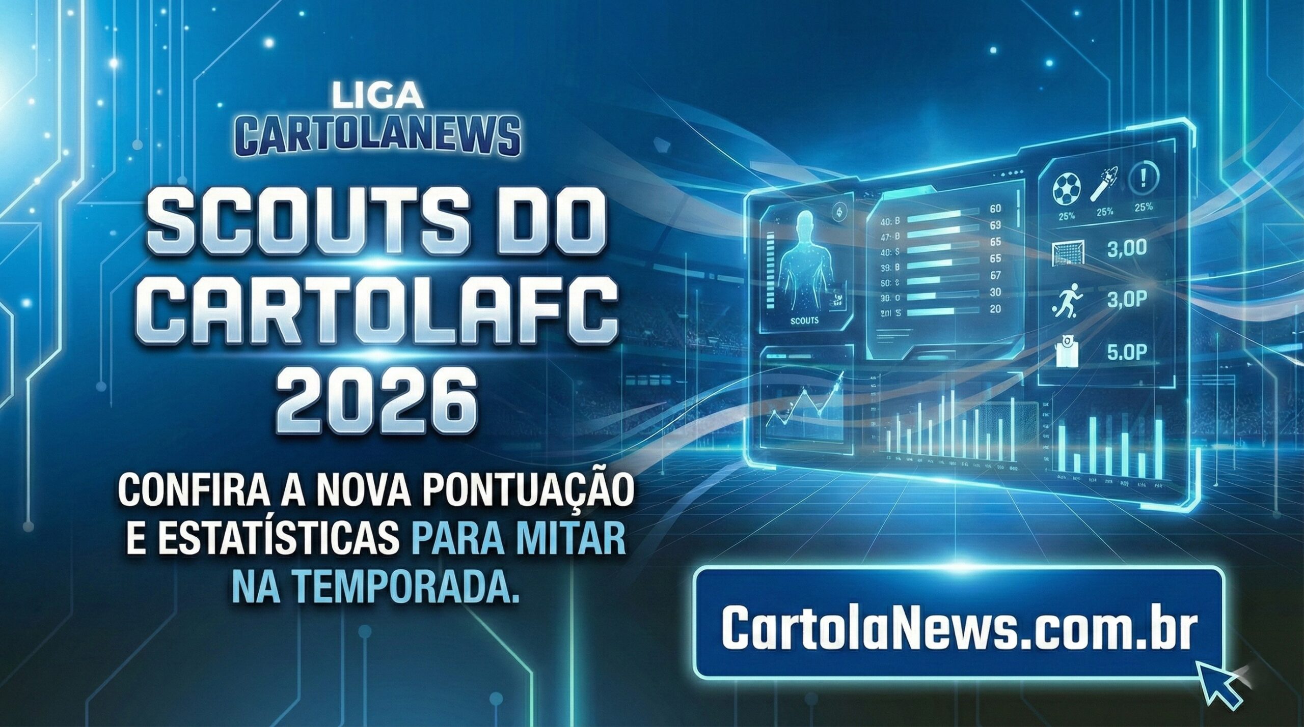 Valorização Cartola 2026: scouts, PRO e 5 rodadas - Cartola News